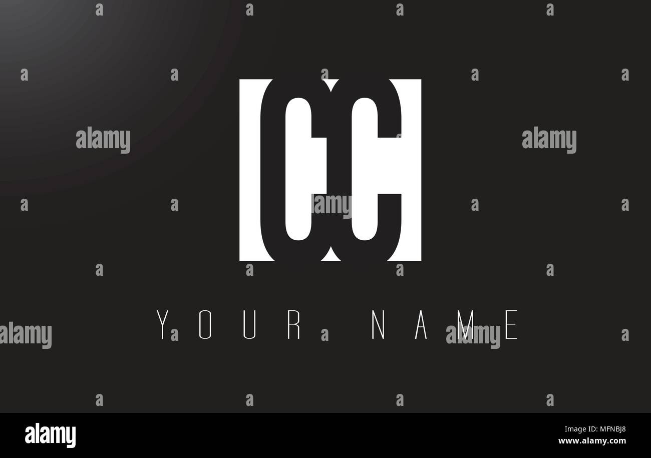 CC Letter Logo With Black and White Letters Negative Space Design Stock ...