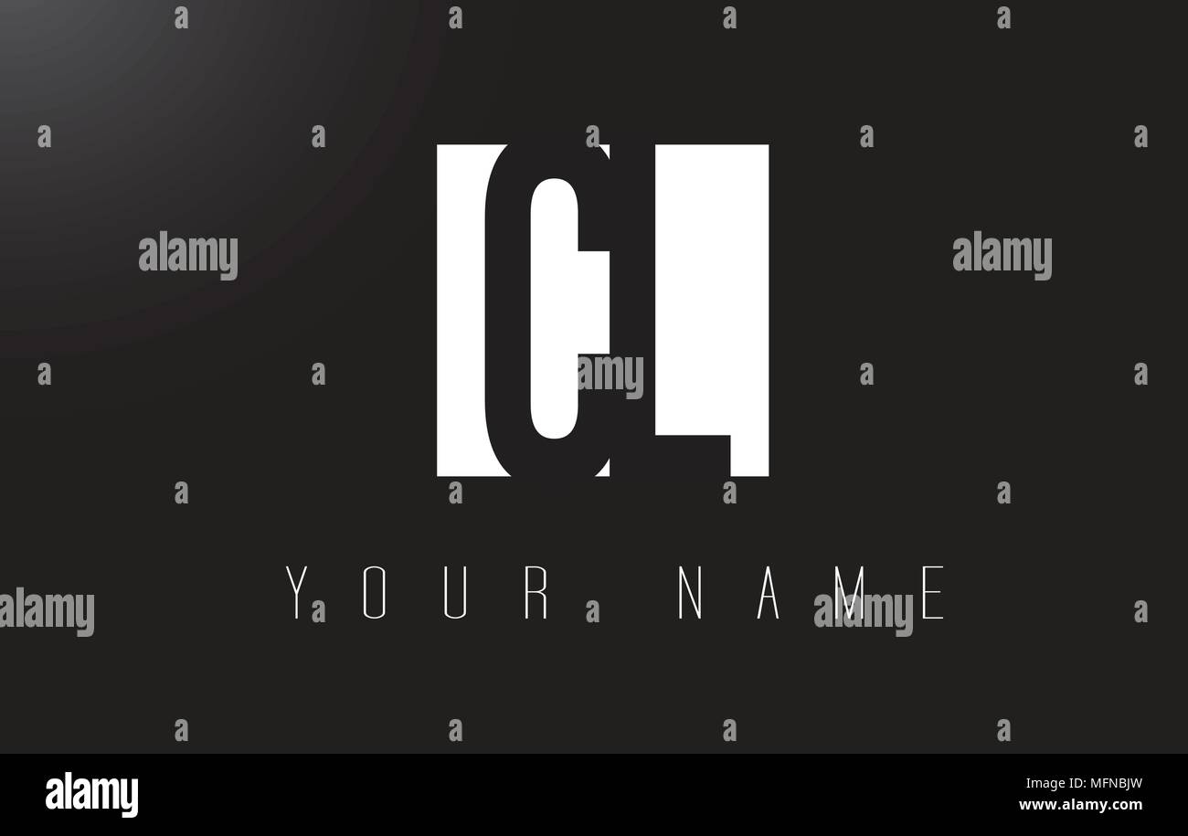 CL Letter Logo With Black and White Letters Negative Space Design Stock ...
