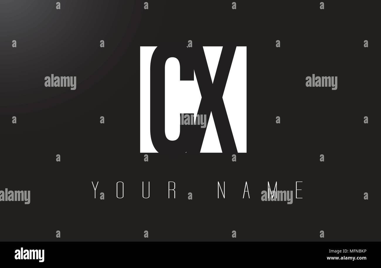 CX Letter Logo With Black and White Letters Negative Space Design Stock ...
