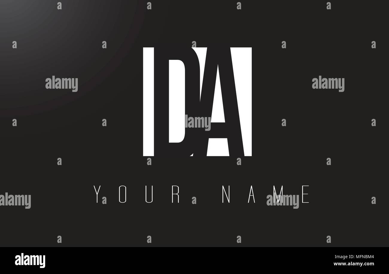 DA Letter Logo With Black and White Letters Negative Space Design Stock ...