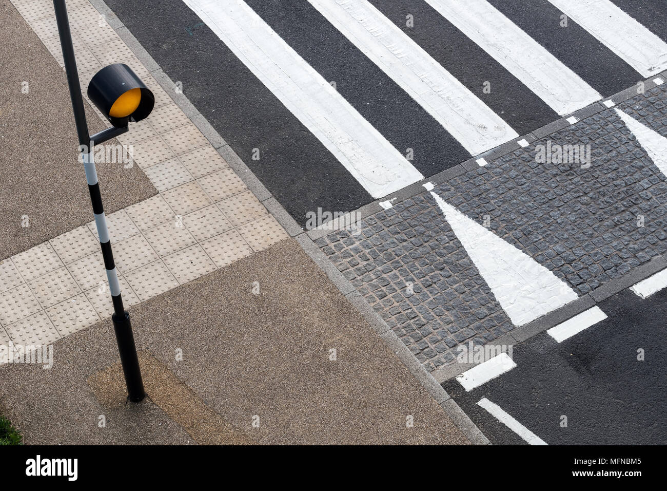 Lamp and zebra crossing road Stock Photo - Alamy