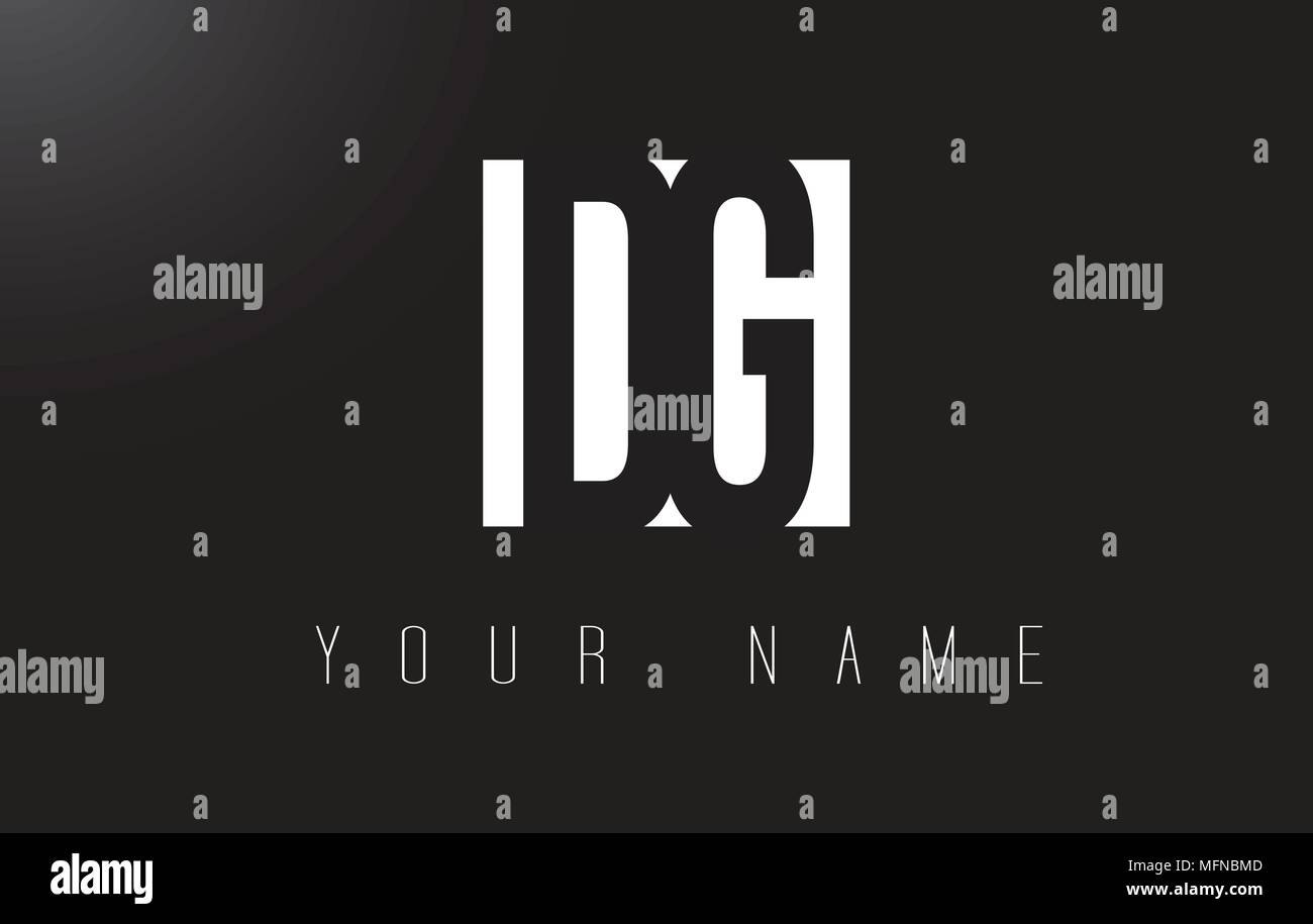 DG Letter Logo With Black and White Letters Negative Space Design Stock ...