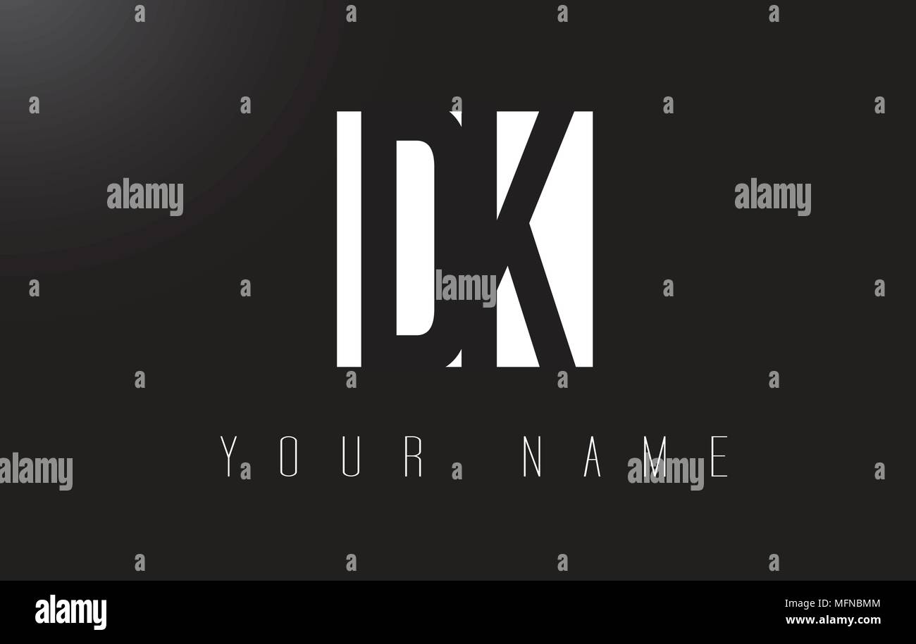DK Letter Logo With Black and White Letters Negative Space Design Stock ...