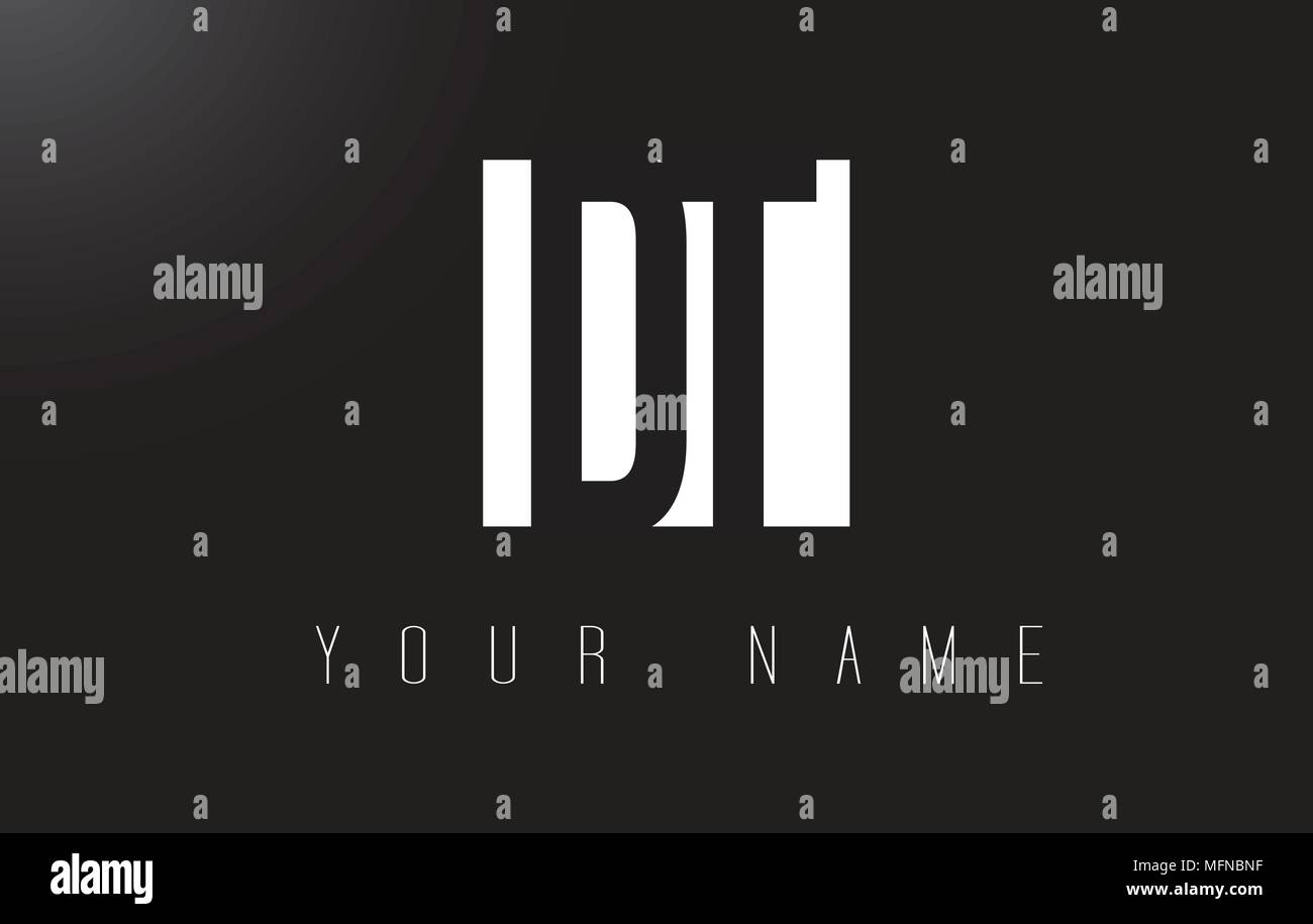 DT Letter Logo With Black and White Letters Negative Space Design Stock ...