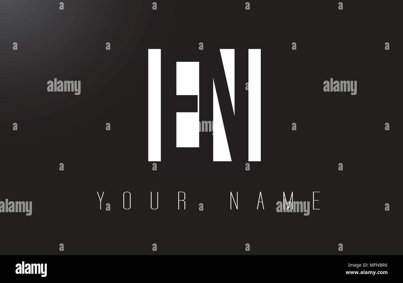 EN Letter Logo With Black and White Letters Negative Space Design Stock ...