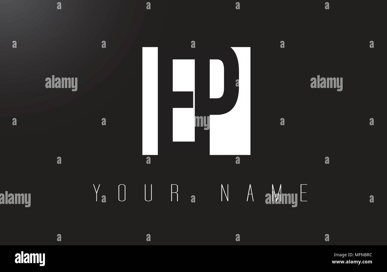 EP Letter Logo With Black and White Letters Negative Space Design Stock ...