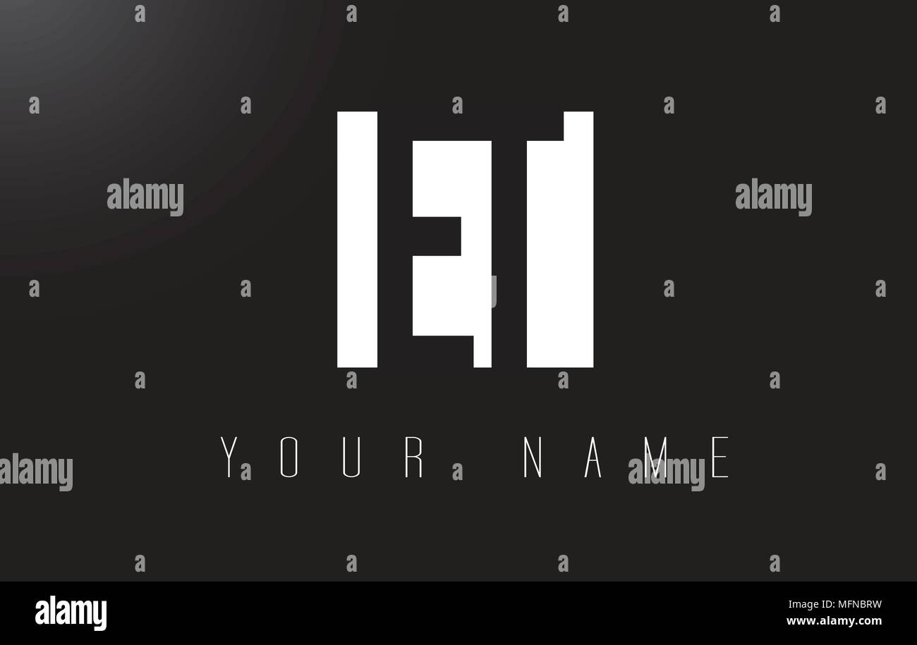 ET Letter Logo With Black and White Letters Negative Space Design Stock ...