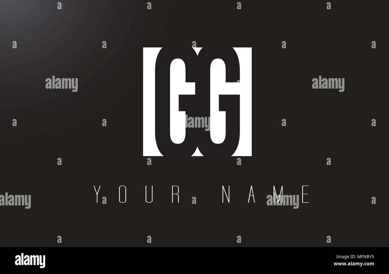 GG Letter Logo With Black and White Letters Negative Space Design Stock ...