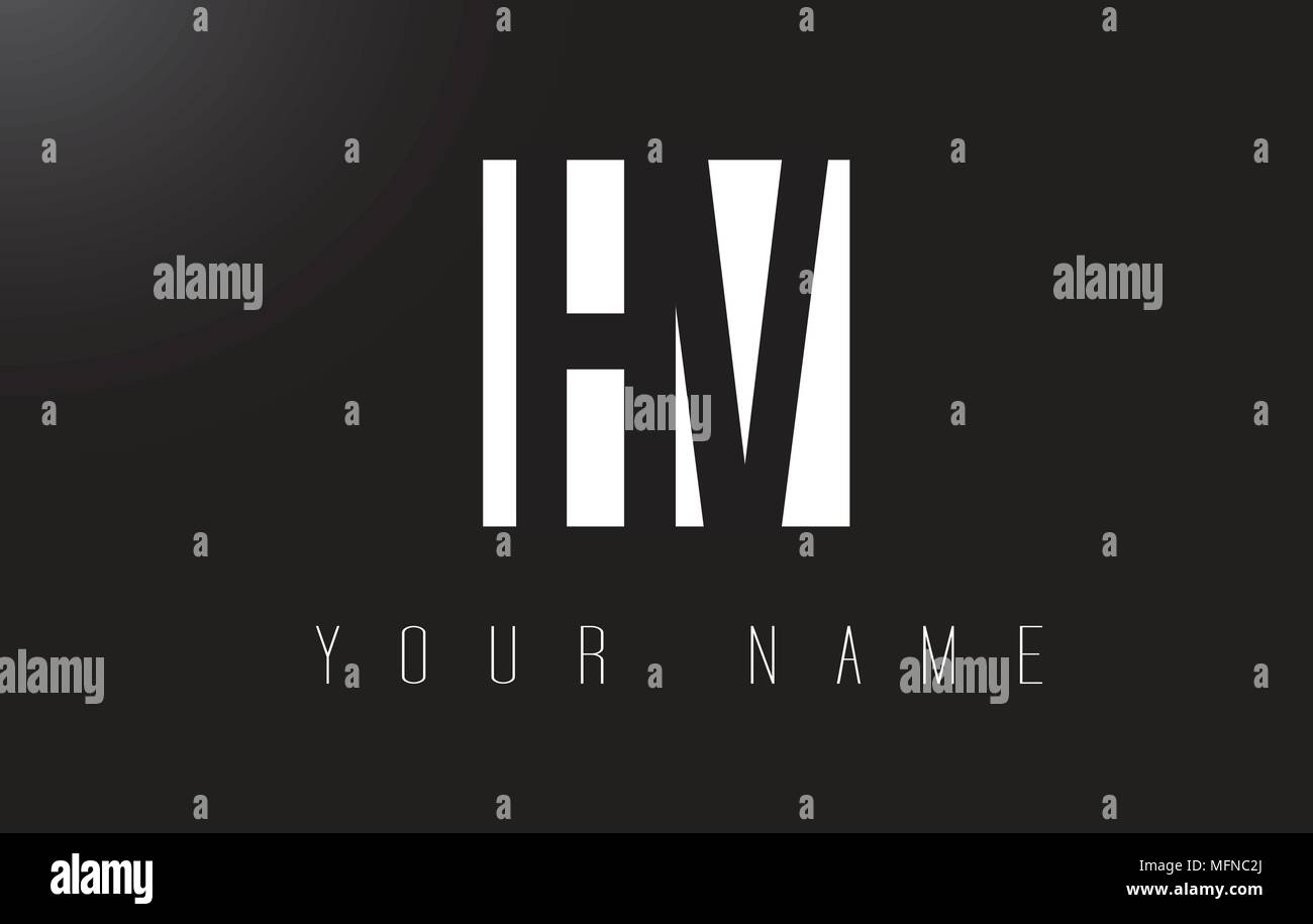 HV Letter Logo With Black and White Letters Negative Space Design Stock ...