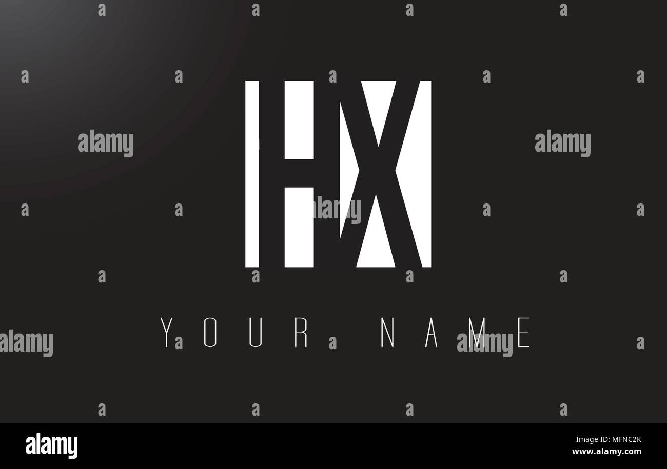 HX Letter Logo With Black and White Letters Negative Space Design Stock ...