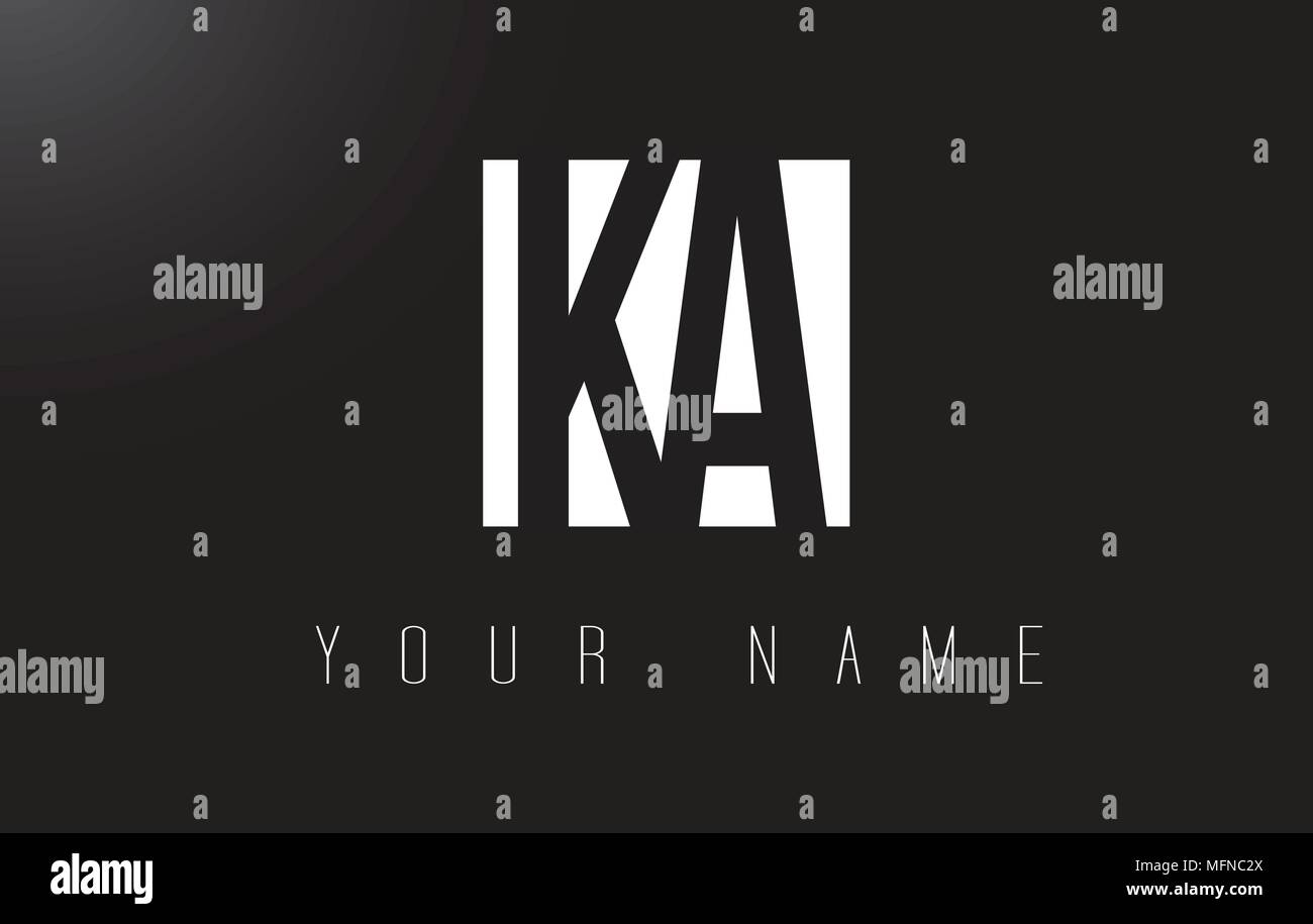 KA Letter Logo With Black and White Letters Negative Space Design Stock ...