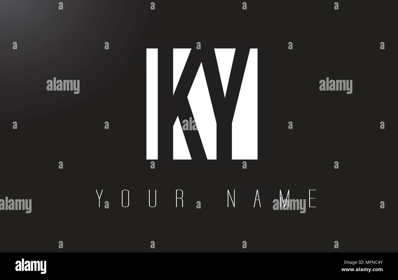 KY Letter Logo With Black and White Letters Negative Space Design Stock ...