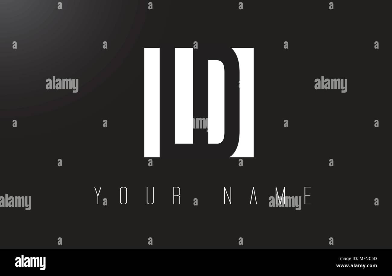 LD Letter Logo With Black and White Letters Negative Space Design Stock ...