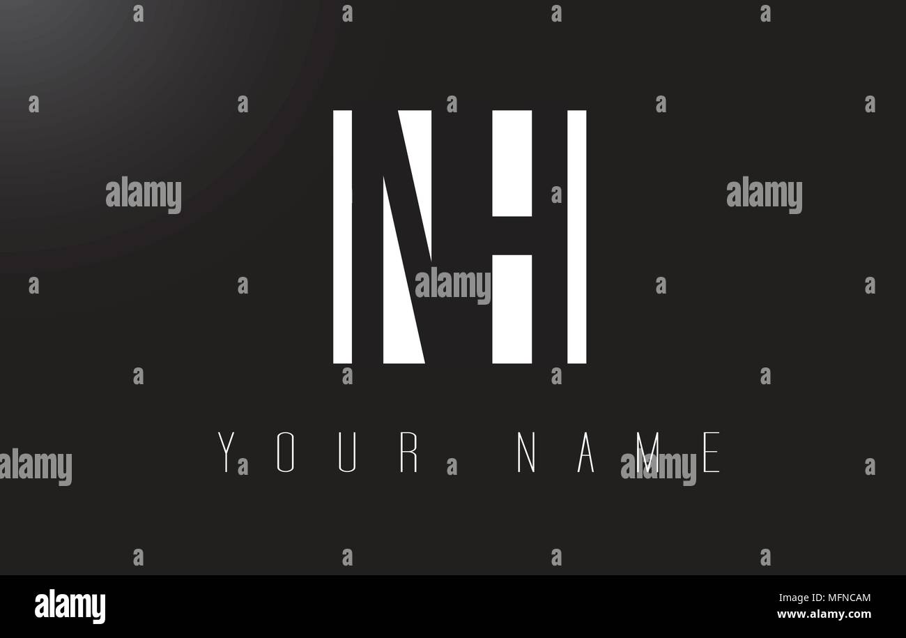 NH Letter Logo With Black and White Letters Negative Space Design Stock Vector Image & Art - Alamy