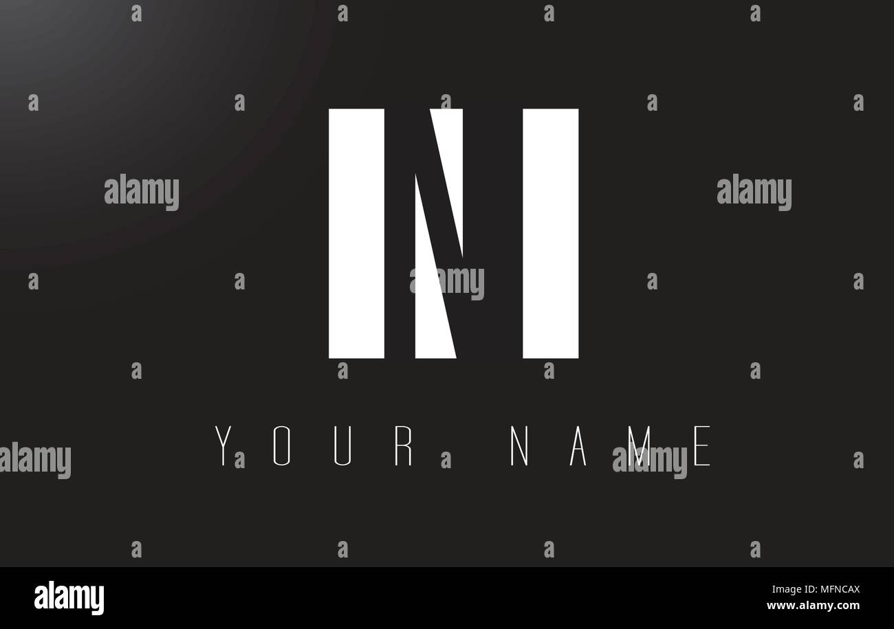 NI Letter Logo With Black and White Letters Negative Space Design Stock ...