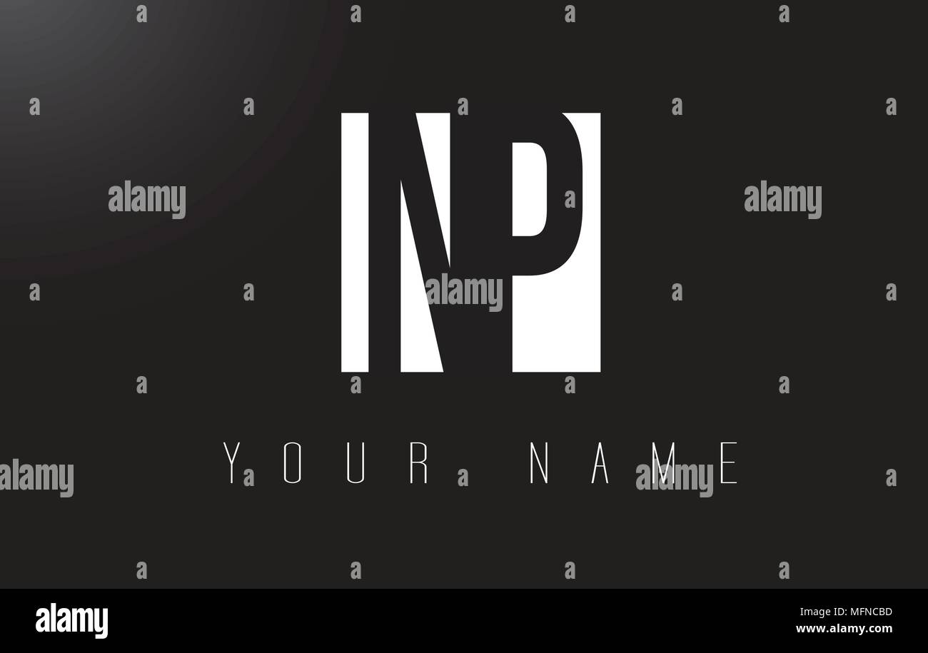 NP Letter Logo With Black and White Letters Negative Space Design Stock ...