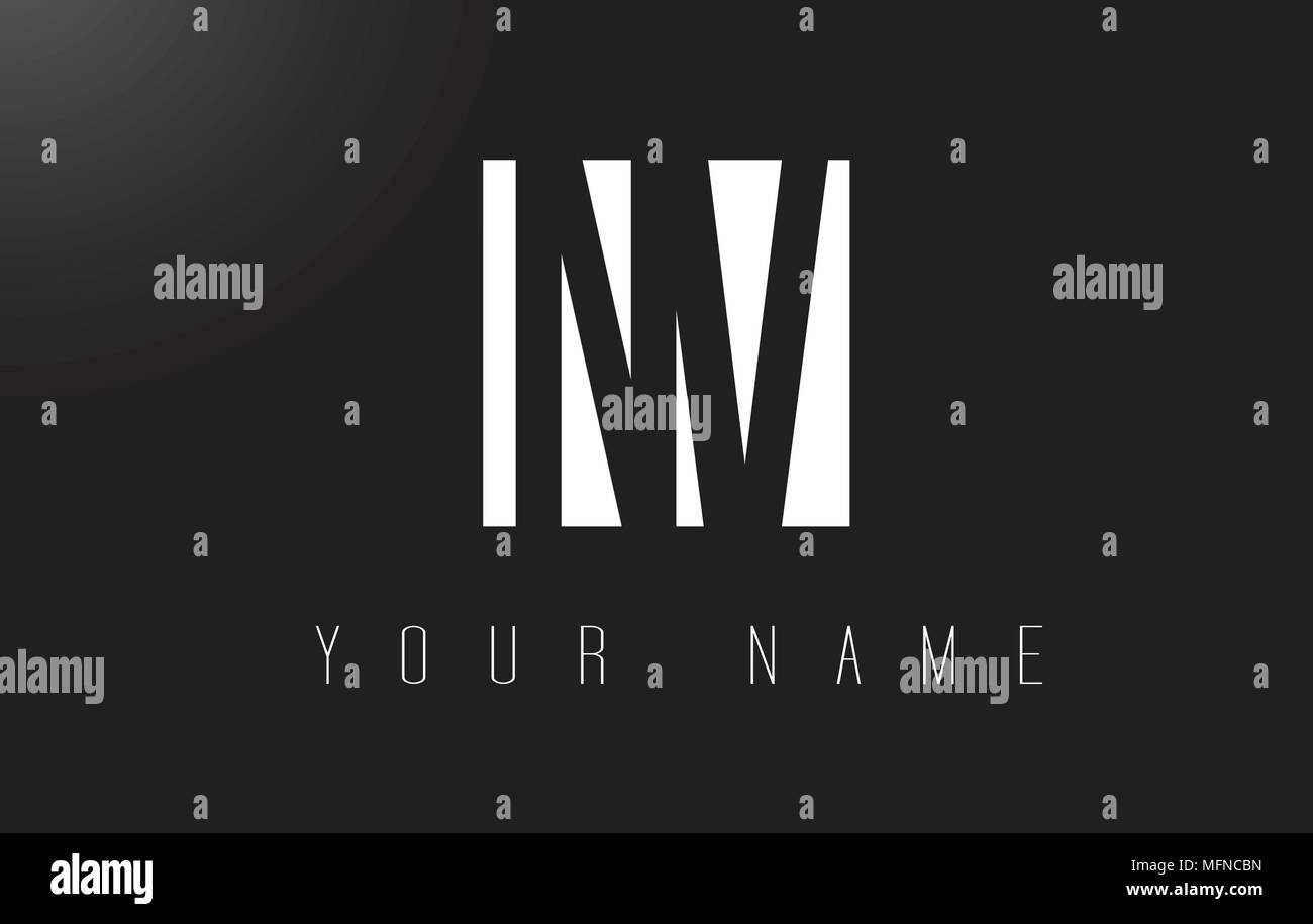 NV Letter Logo With Black and White Letters Negative Space Design Stock ...