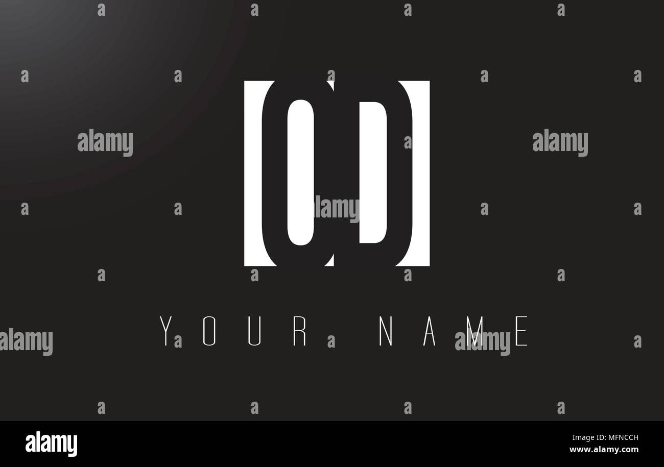 OD Letter Logo With Black and White Letters Negative Space Design Stock ...