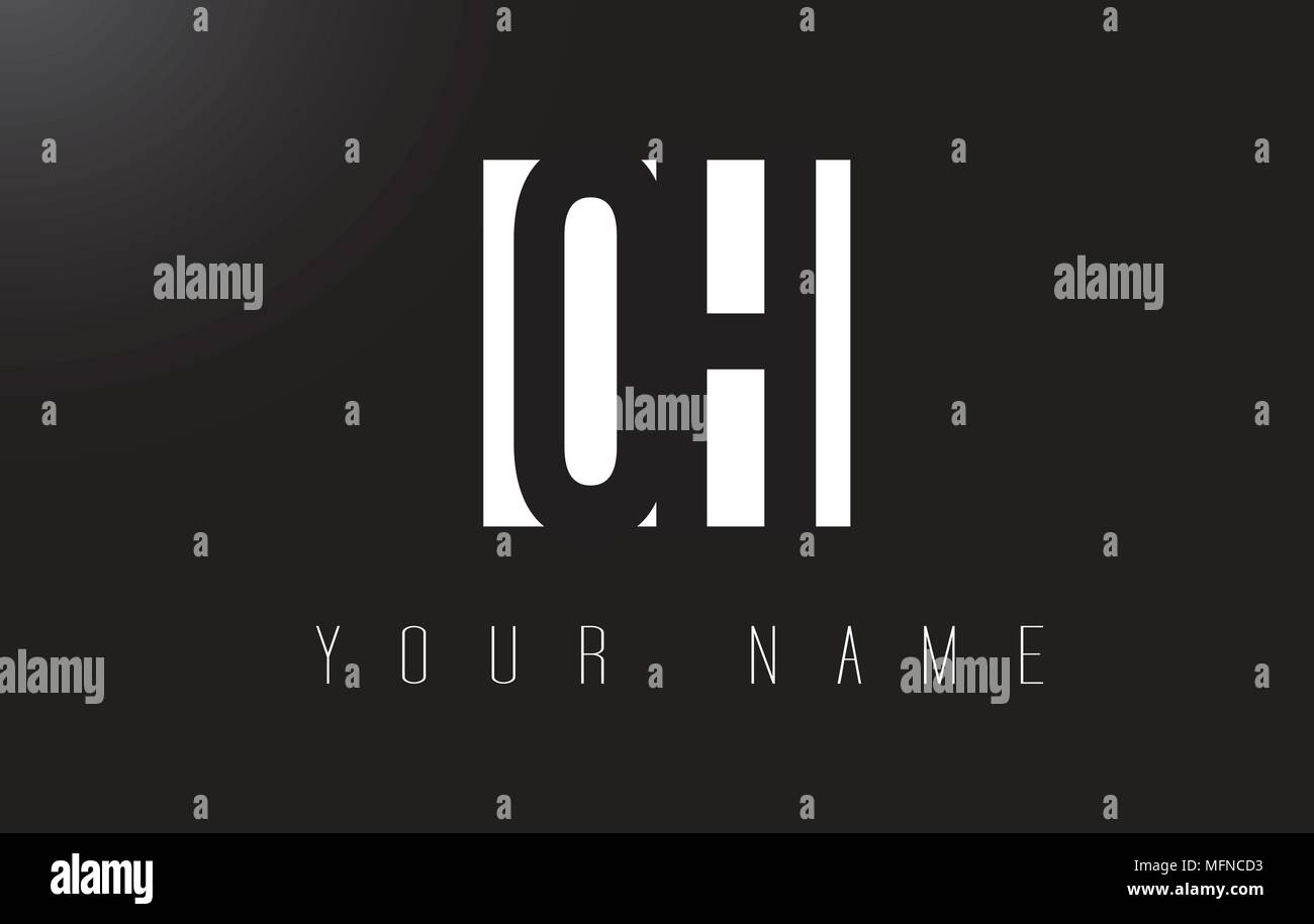 OH Letter Logo With Black and White Letters Negative Space Design Stock ...
