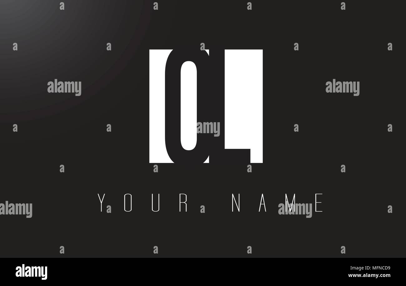 OL Letter Logo With Black and White Letters Negative Space Design Stock ...