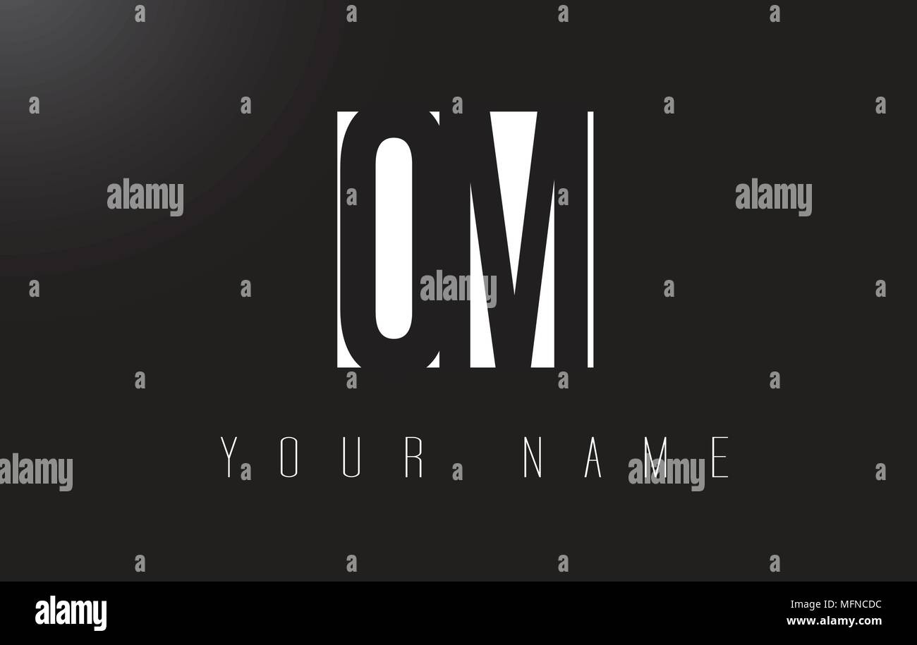 OM Letter Logo With Black and White Letters Negative Space Design Stock ...