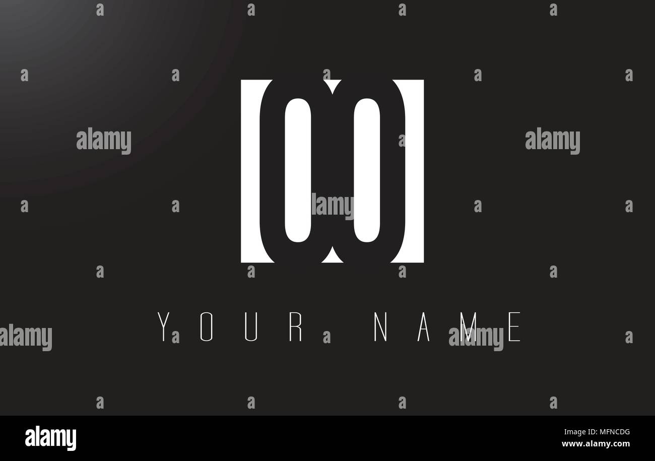 OO Letter Logo With Black and White Letters Negative Space Design Stock ...
