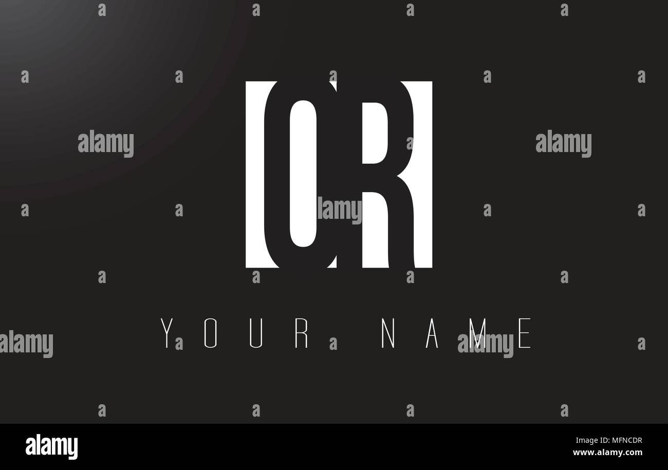 OR Letter Logo With Black and White Letters Negative Space Design Stock ...
