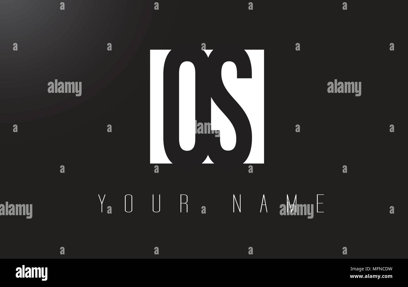 OS Letter Logo With Black and White Letters Negative Space Design Stock ...