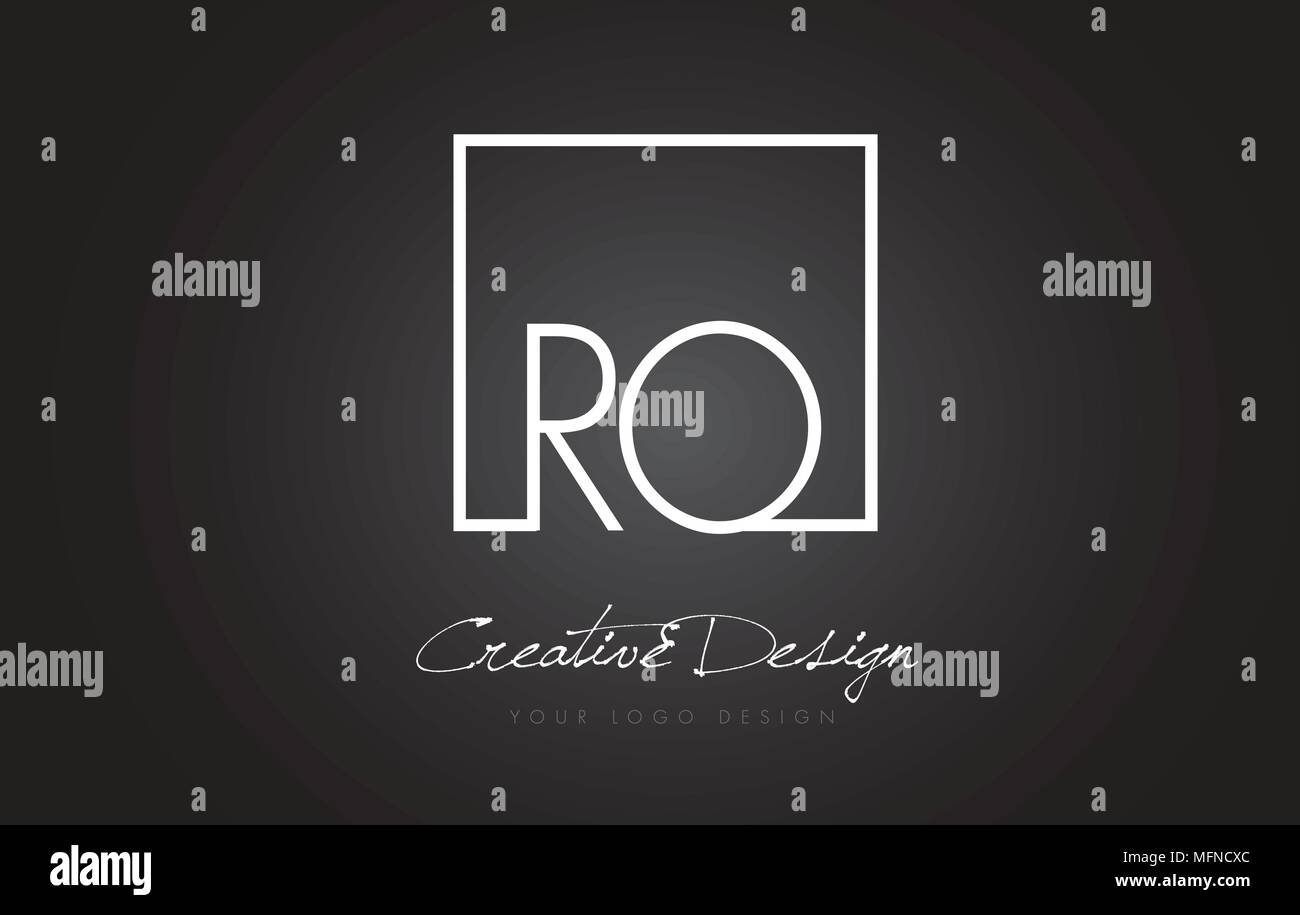 RO Square Framed Letter Logo Design Vector with Black and White Colors ...