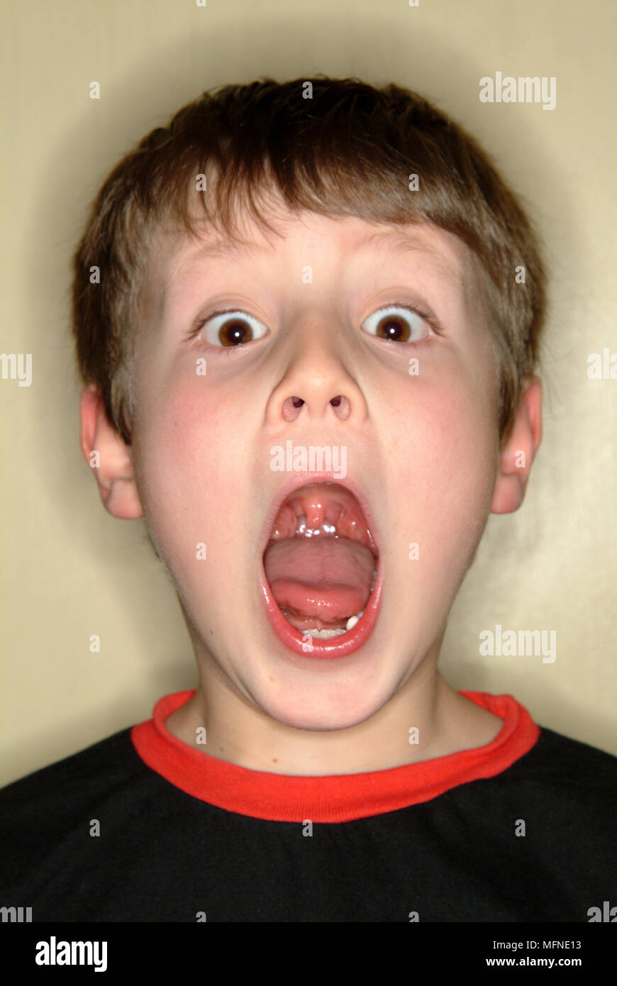 Portrait of a boy with his mouth open Ref: CRB117 10024 029 Compulsory ...