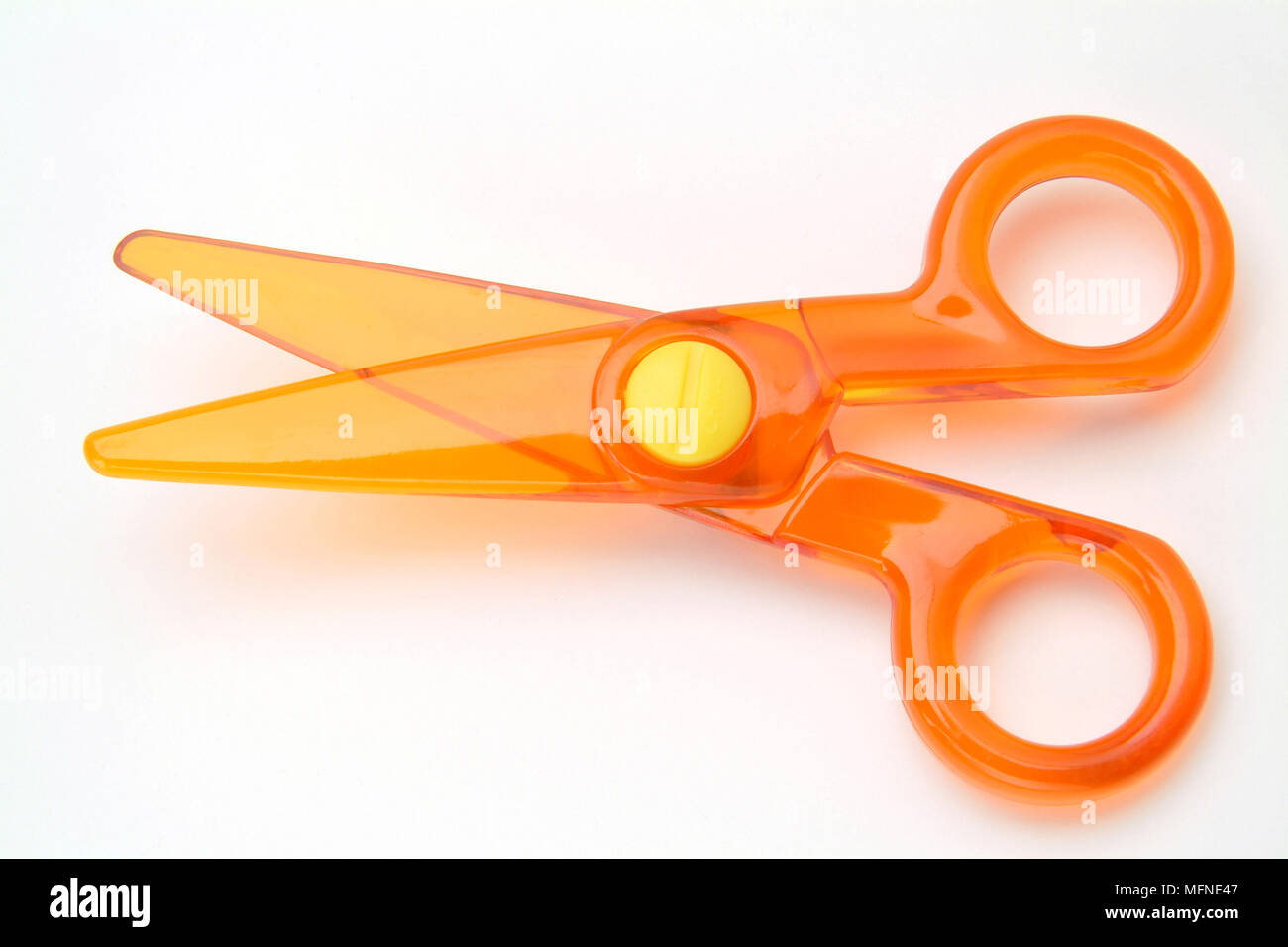 Close-up of a pair of plastic child's scissors Ref: CRB117 10024 052 ...
