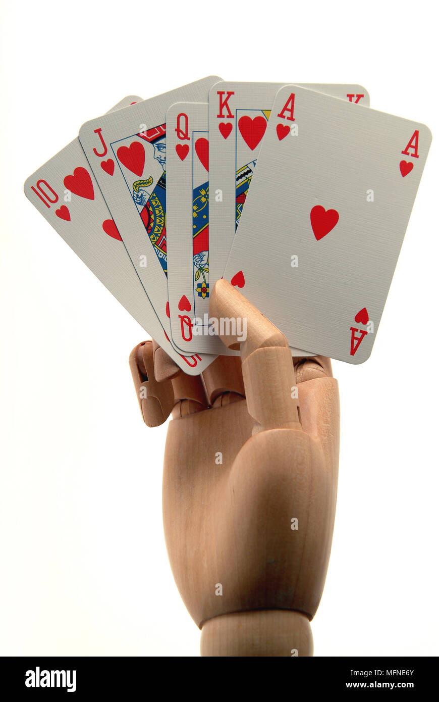Close-up of doll's hand holding playing cards Ref: CRB117 10024 075 ...
