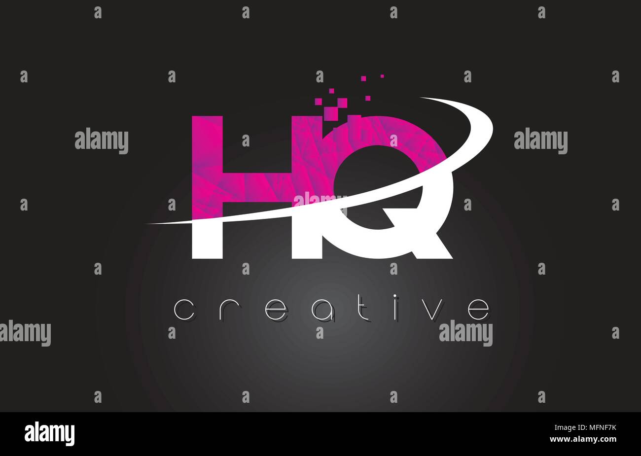 HQ H Q Creative Letters Design. White Pink Letter Vector Illustration ...