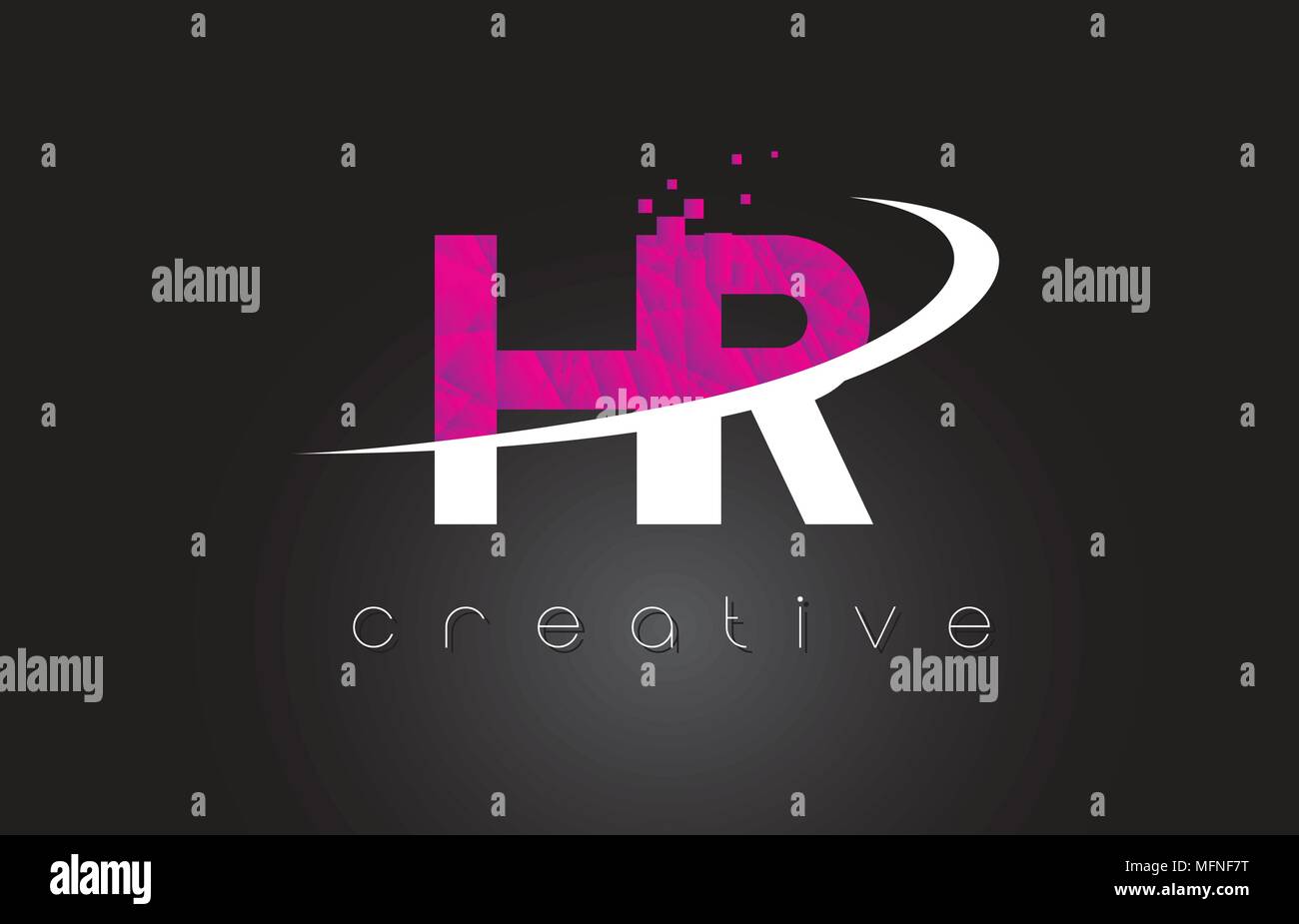 HR H R Creative Letters Design. White Pink Letter Vector Illustration ...