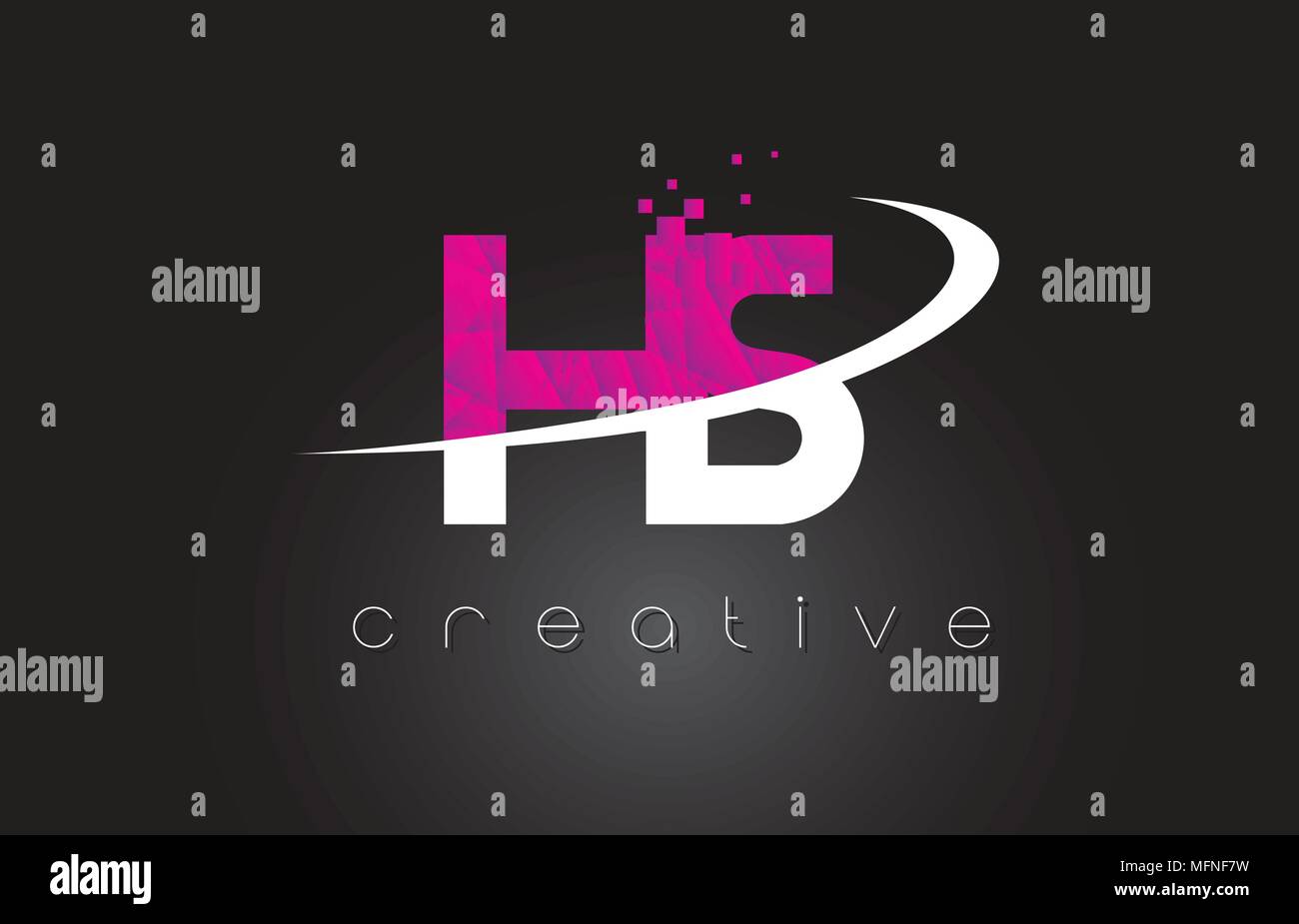 HS H S Creative Letters Design. White Pink Letter Vector Illustration ...