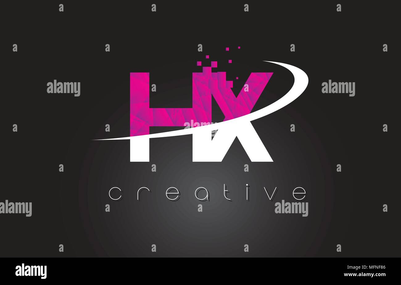 HX H X Creative Letters Design. White Pink Letter Vector Illustration ...