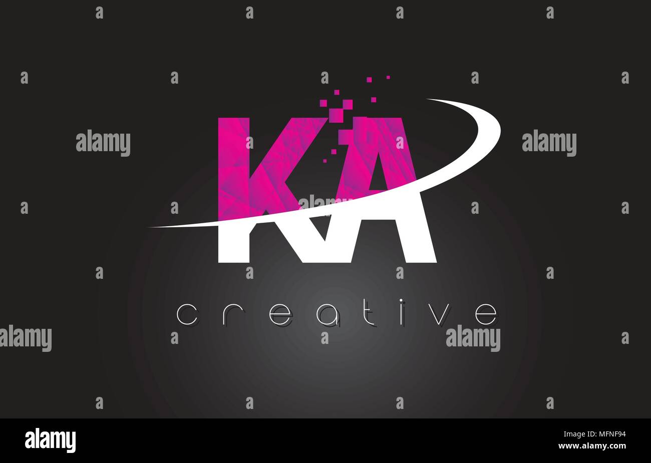 KA K A Creative Letters Design. White Pink Letter Vector Illustration ...