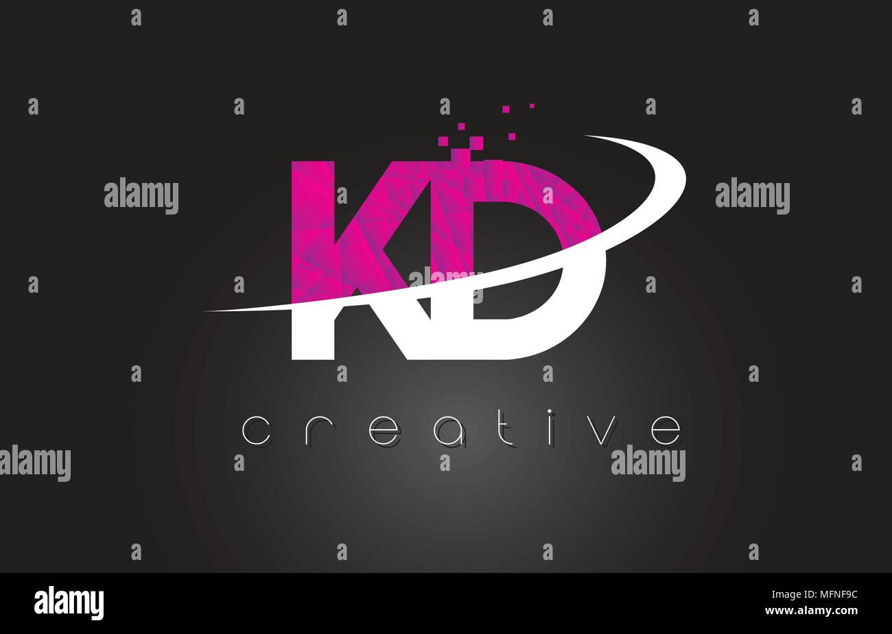 KD K D Creative Letters Design. White Pink Letter Vector Illustration ...