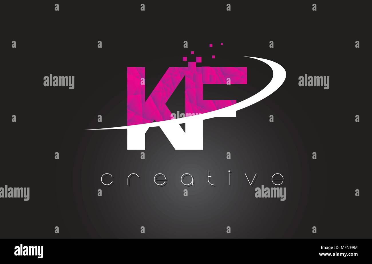 KF K F Creative Letters Design. White Pink Letter Vector Illustration ...