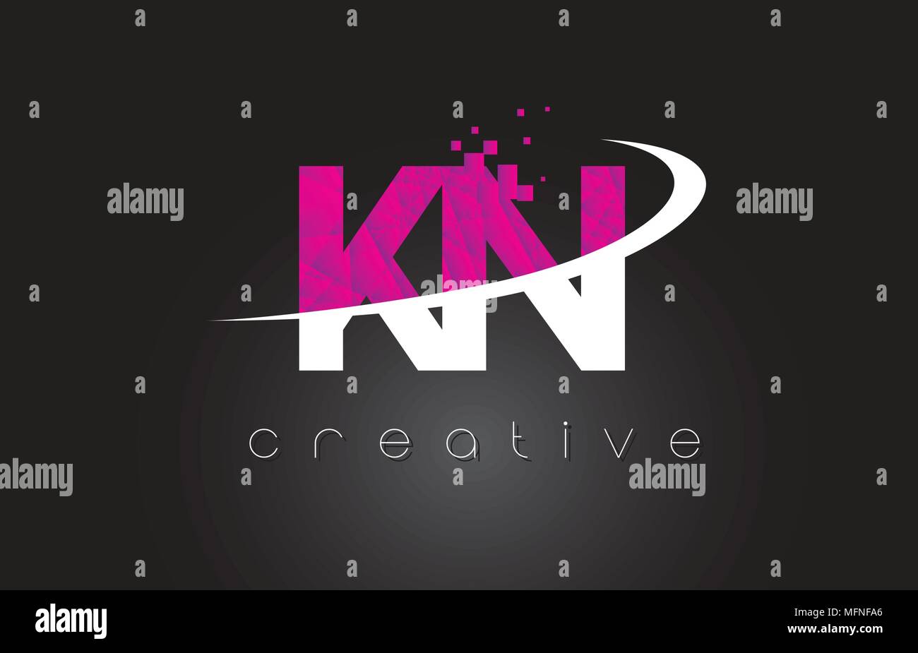 KN K N Creative Letters Design. White Pink Letter Vector Illustration ...