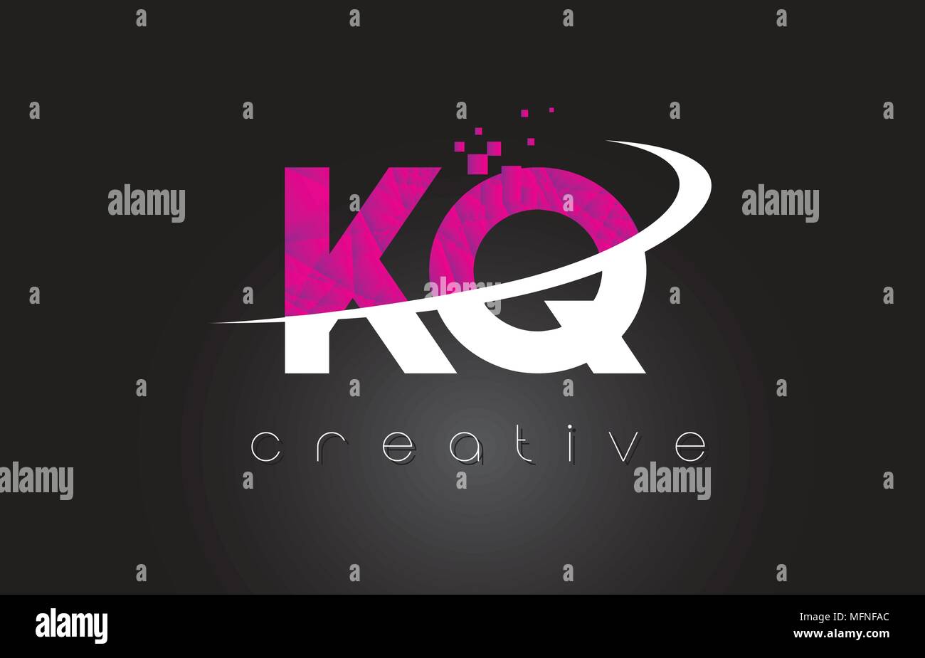 KQ K Q Creative Letters Design. White Pink Letter Vector Illustration ...