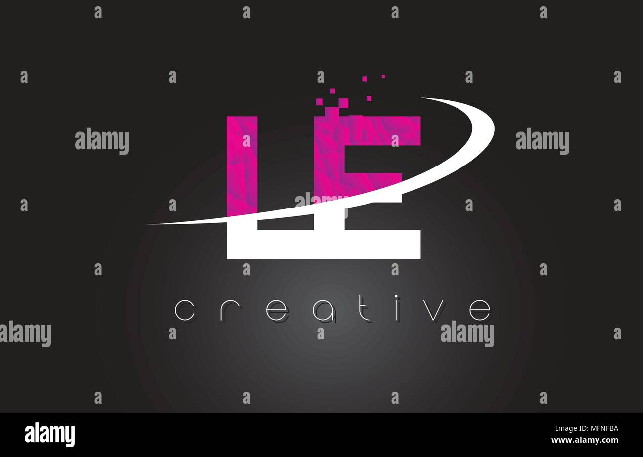 LE L E Creative Letters Design. White Pink Letter Vector Illustration ...
