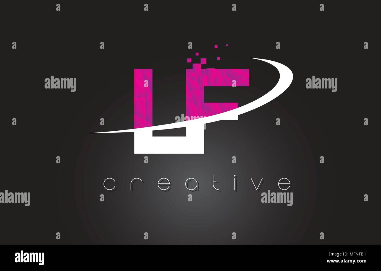 LF L F Creative Letters Design. White Pink Letter Vector Illustration ...