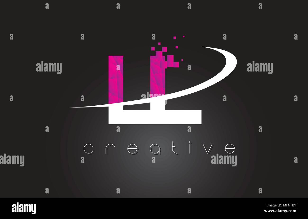 LL L Creative Letters Design. White Pink Letter Vector Illustration ...