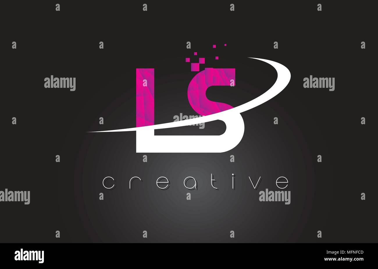LS L S Creative Letters Design. White Pink Letter Vector Illustration ...