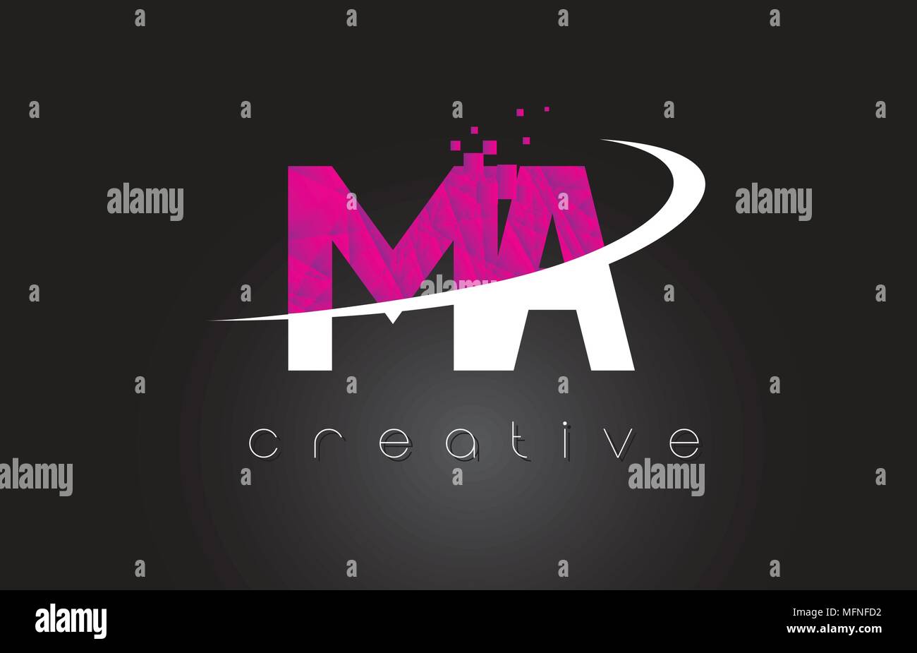 MA M A Creative Letters Design. White Pink Letter Vector Illustration ...