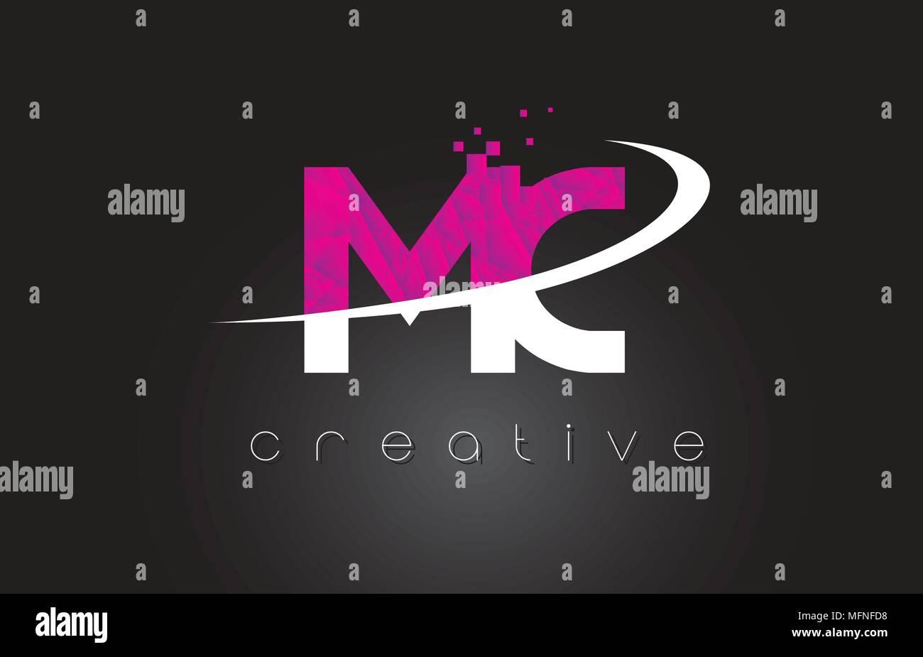 MC M C Creative Letters Design. White Pink Letter Vector Illustration ...