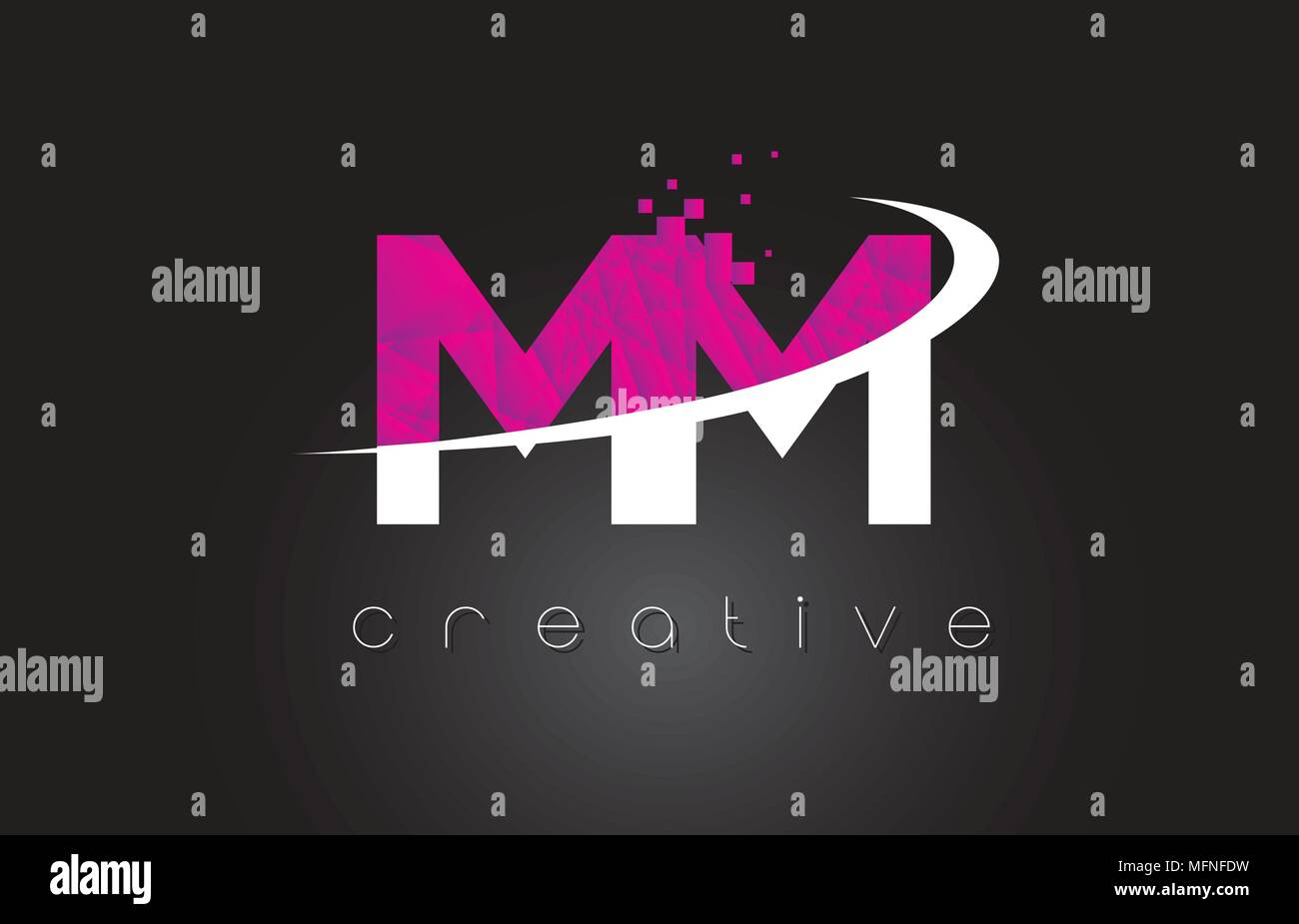 MM M M Creative Letters Design. White Pink Letter Vector Illustration ...
