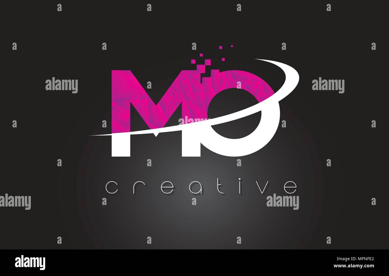 MO M O Creative Letters Design. White Pink Letter Vector Illustration ...