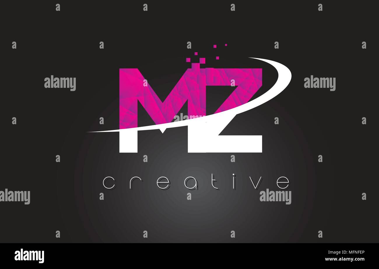 MZ M Z Creative Letters Design. White Pink Letter Vector Illustration ...
